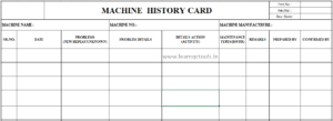 Machine Maintenance Procedure and History Card Format (Free PDF & Excel ...