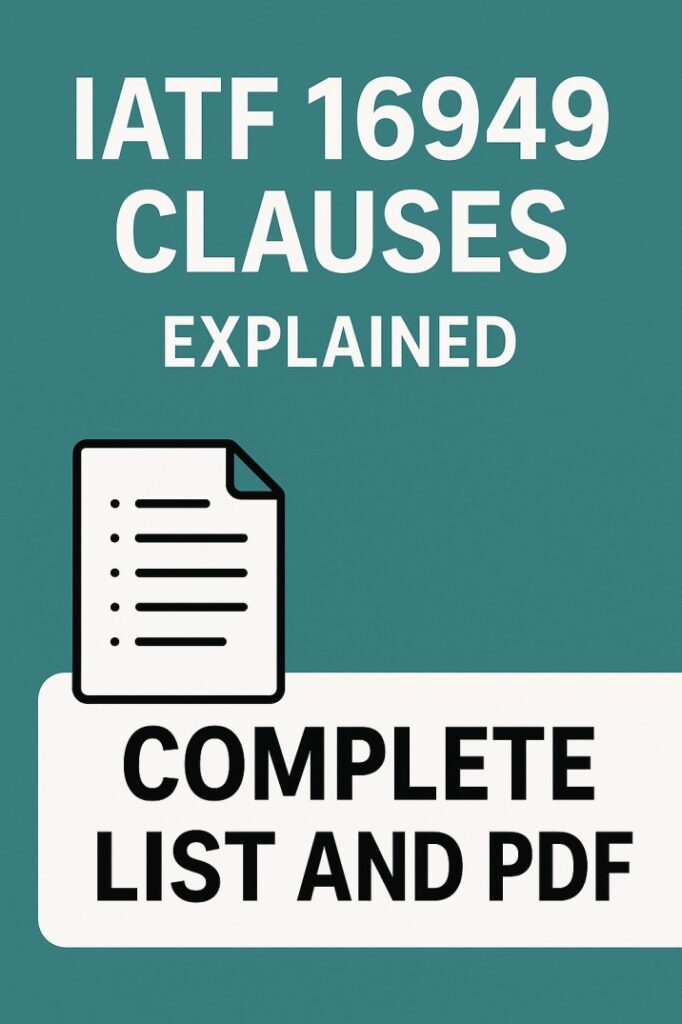 IATF 16949 Clauses Explained | Complete Clause List & PDF
